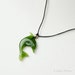 Nephrite Jade Dolphin Necklace Carved Dolphin Pendant Black Leather ...