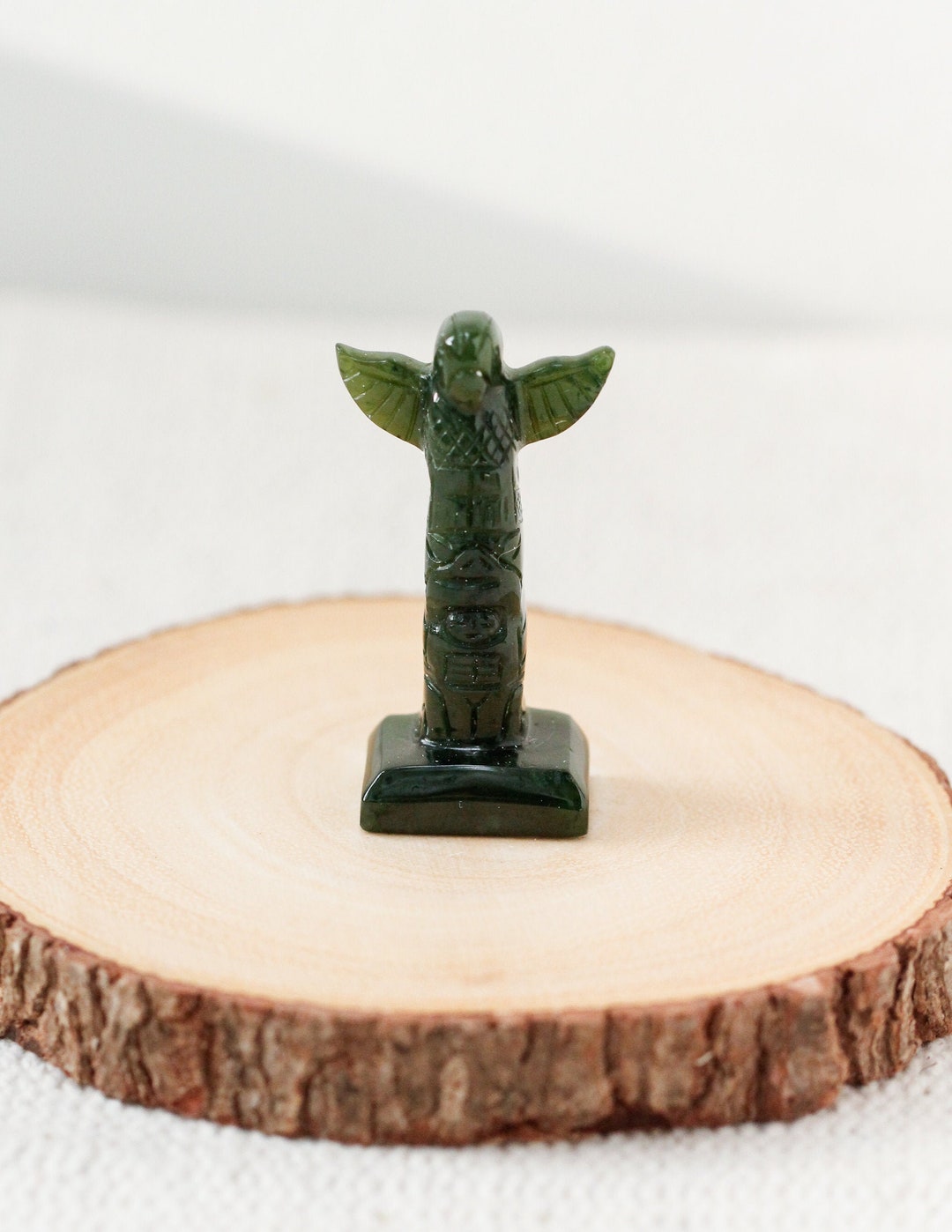 Green Nephrite Jade Totem Pole Carved Jade Totem Pole - Etsy