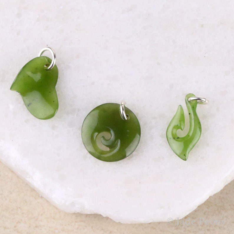 Carved Green Jade Pendant Genuine Jade Charm Necklace Koru | Etsy