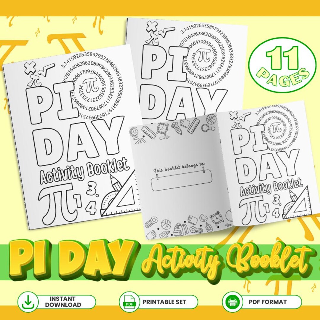 Pi Day Math Activities for Kids Coloring Pages Puzzles Games Workbook ...