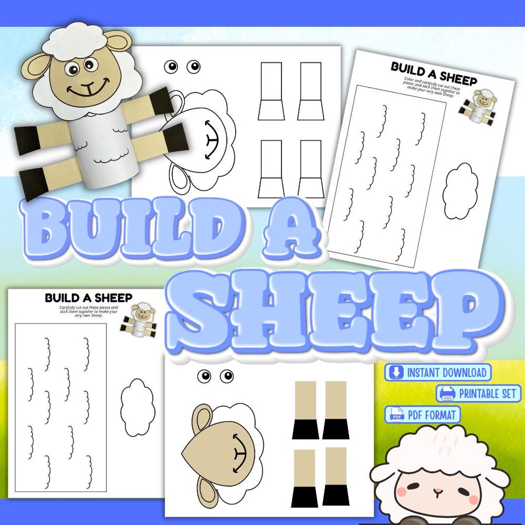 Build a Sheep Toilet Paper Roll Craft for Kids | Farm Animal Craft for ...