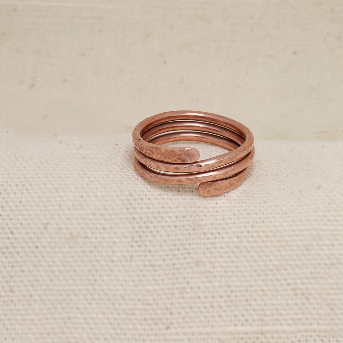 Ring Forged and Hammered Copper Wire Wrapped Rustic Minimalist Men or ...