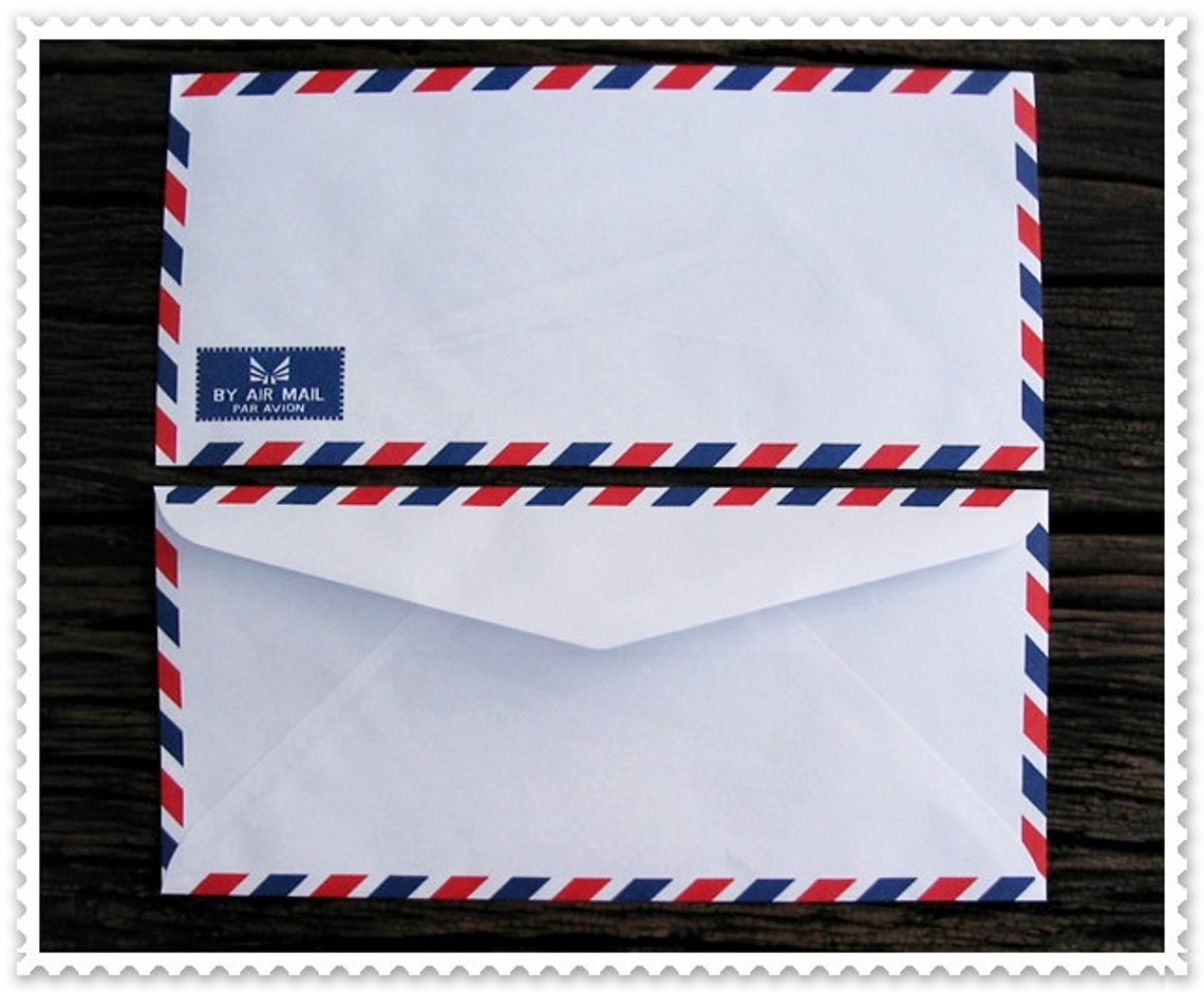 Set of 20 Vintage White Airmail Envelopes 10.8 Cm X 23.5 Cm | Etsy