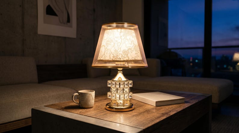 Elegant Crystal Table Lamp, Bedside Night Light, Modern Home Decor ...