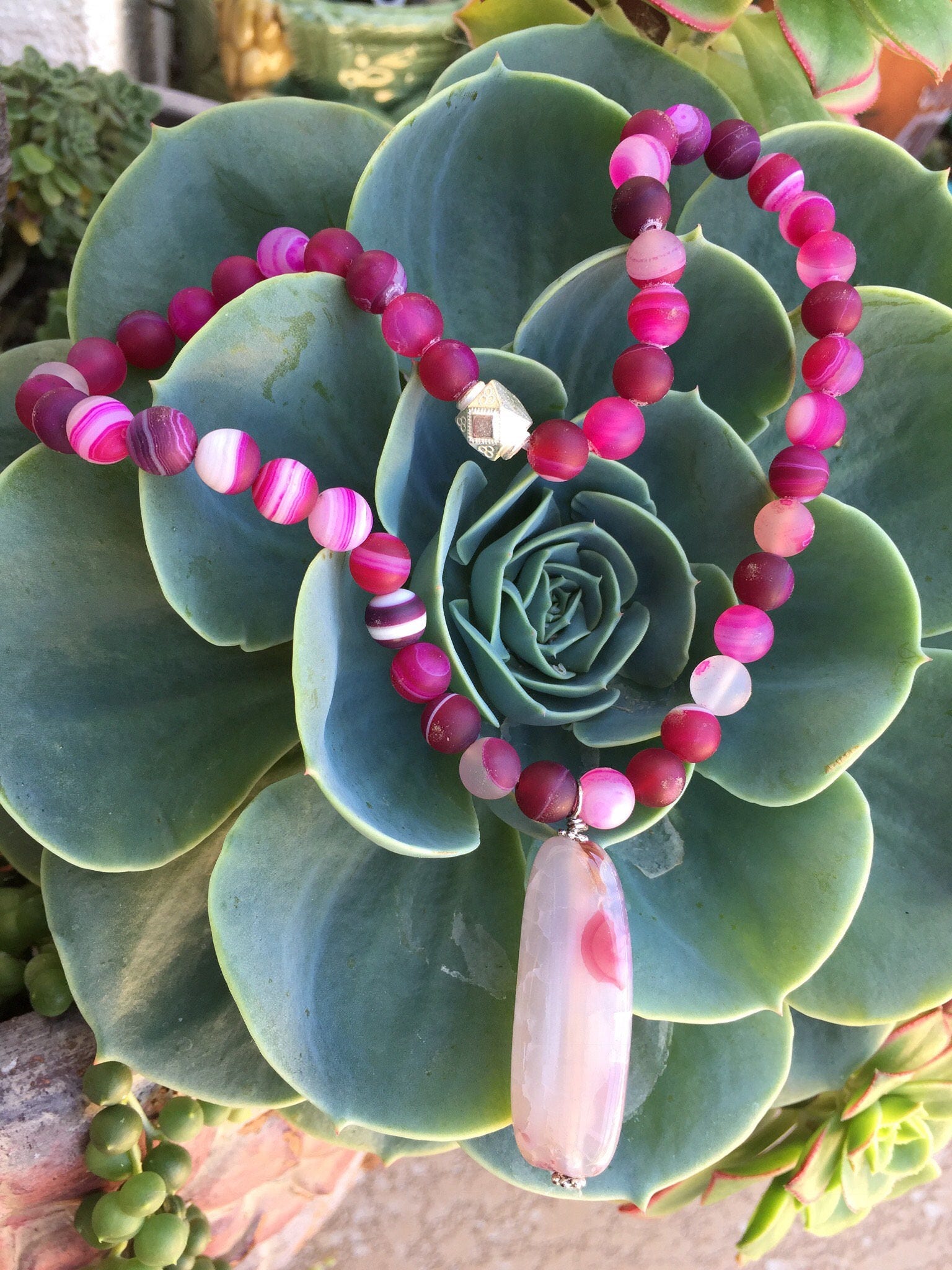 Fusha Agate Drop Choker - Etsy