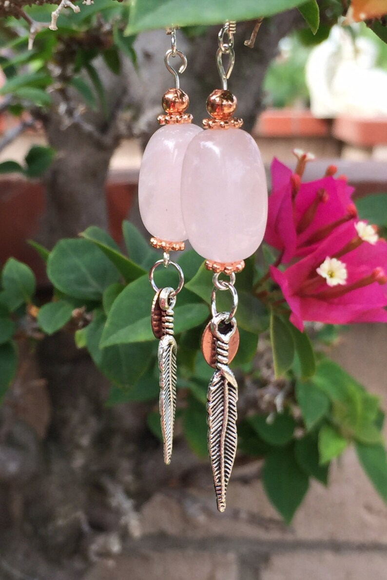 Rose Quartz Earrings - Etsy