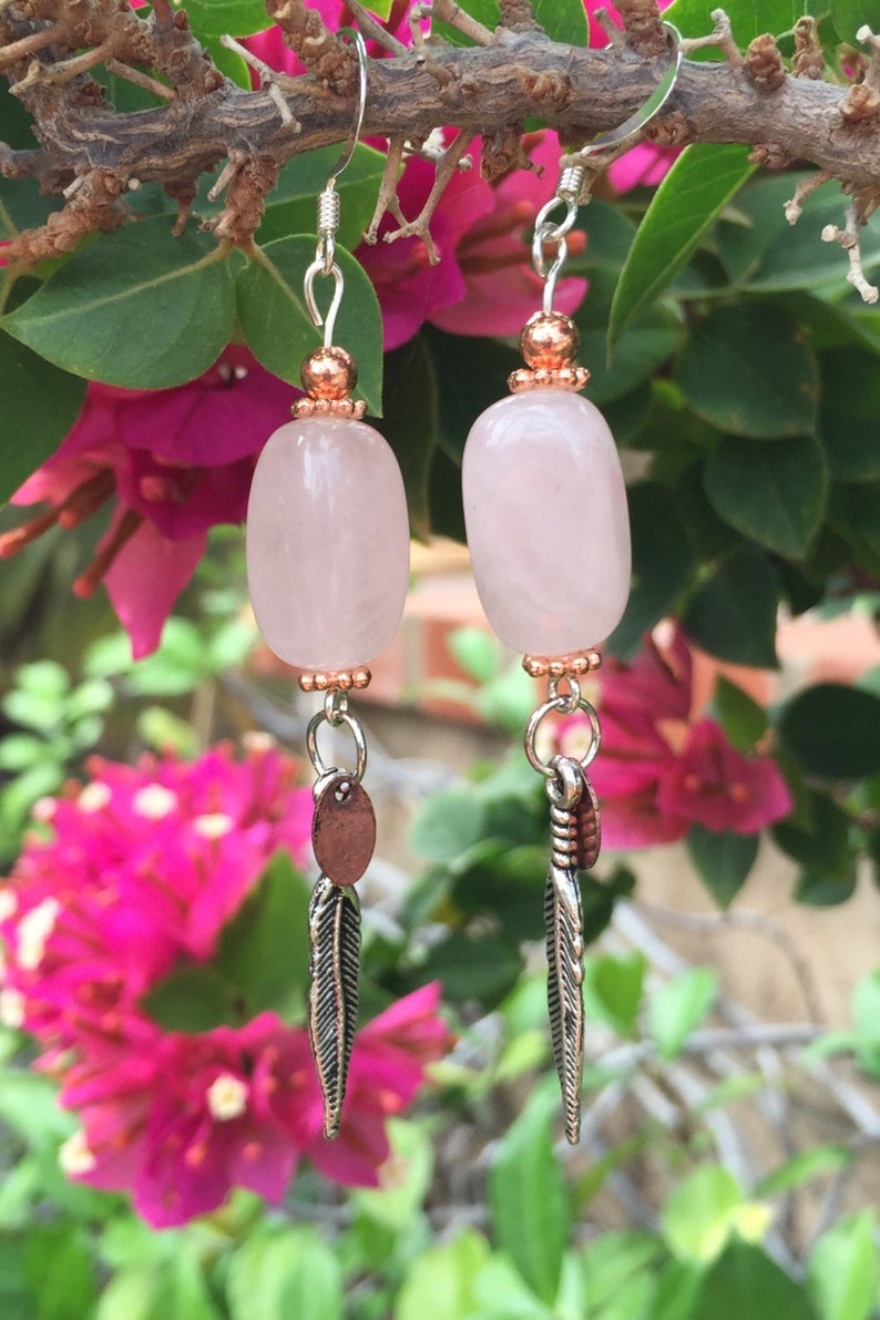 Rose Quartz Earrings - Etsy