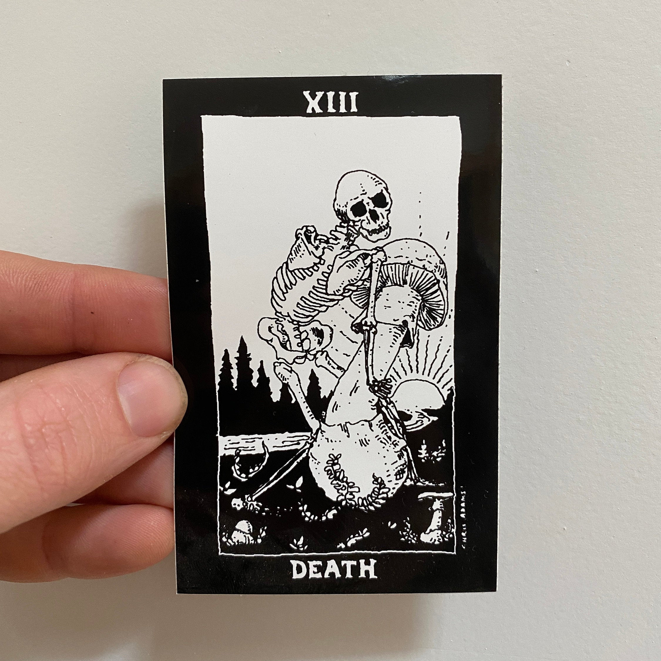 The Mushroom Tarot Death Card Sticker | Etsy