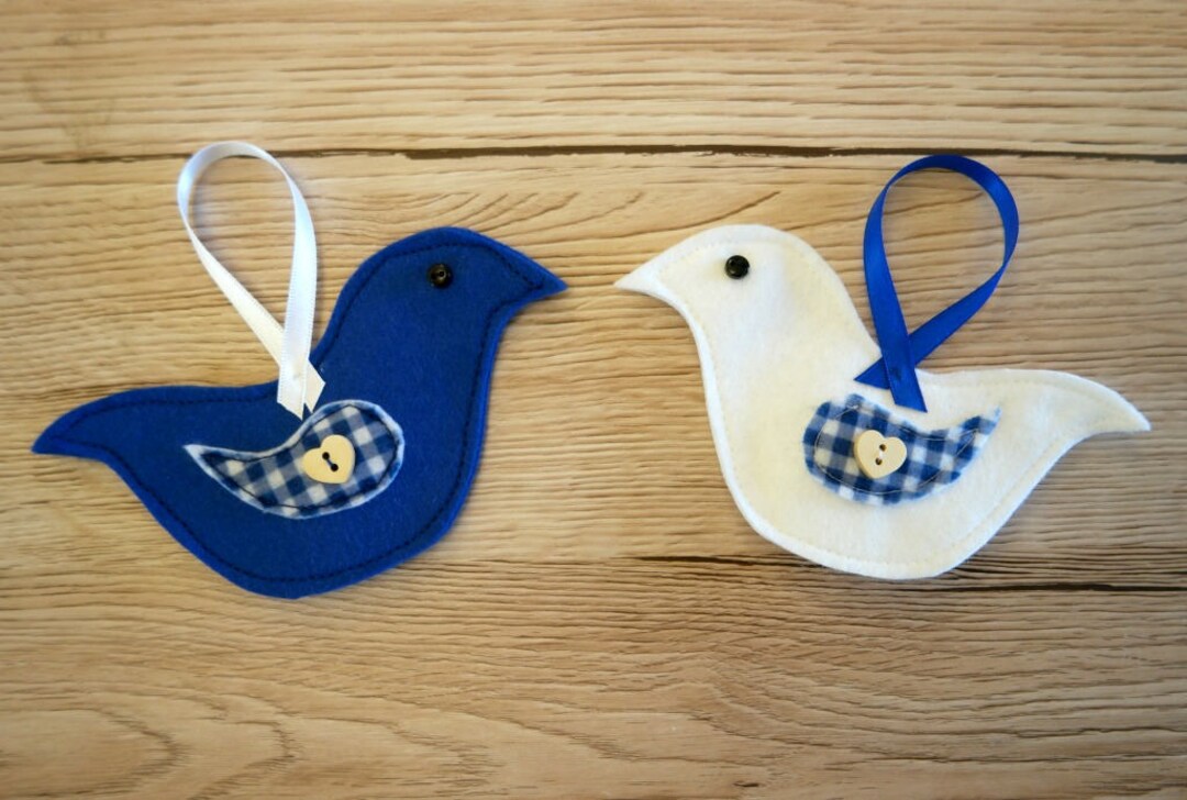 Blue Felt Birds Craft Kit Felt Decoration Craft Kits for Adults DIY Kit ...