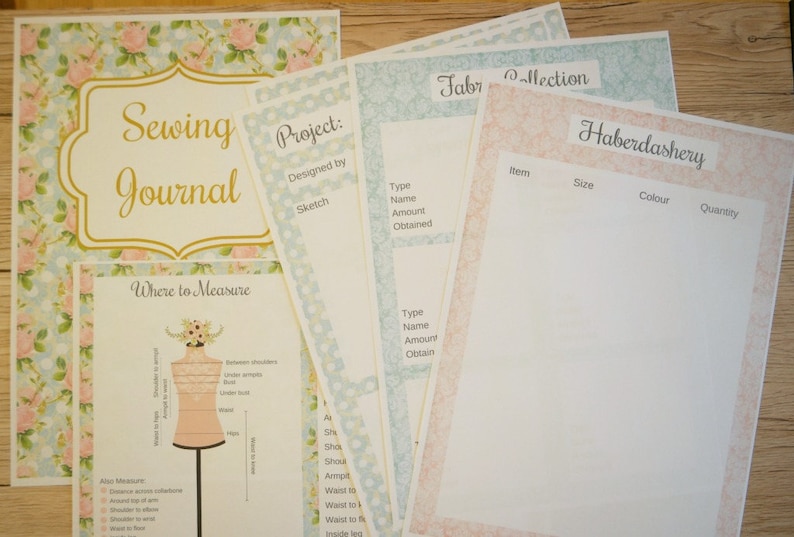 Sewing Journal, Sewing Notebook, Printable PDF, Sewing Gift, Sewing ...
