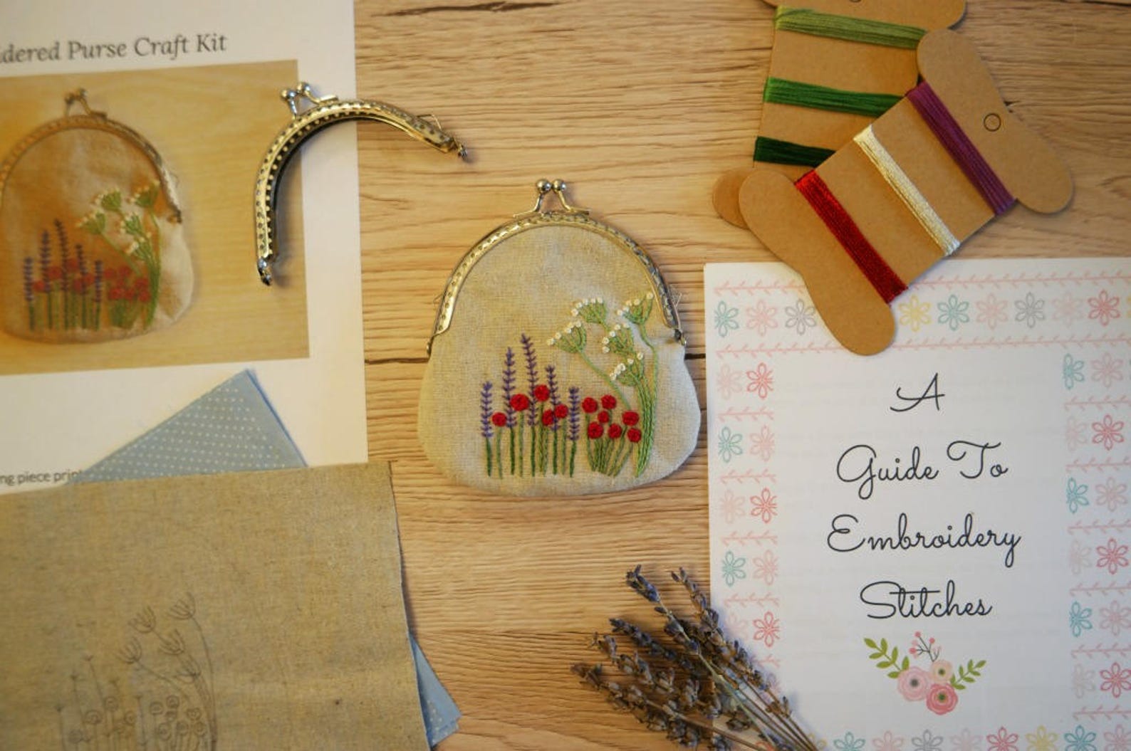 Embroidered Purse Craft Kit Embroidery Kit Sewing Kit Hand - Etsy