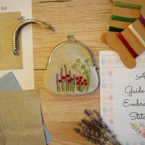 Embroidered Purse Craft Kit Embroidery Kit Sewing Kit Hand Embroidery ...