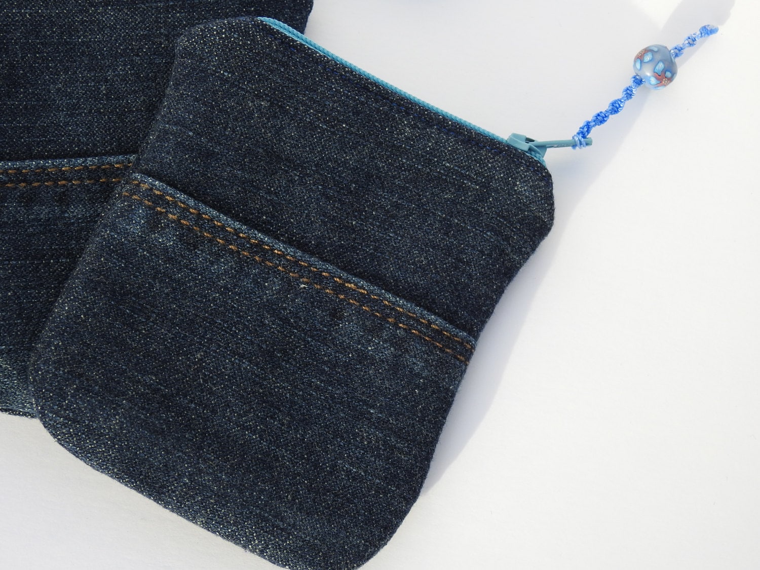 Coin Purse - Purse Organizer-credit Card Holder-denim Repurposed ...