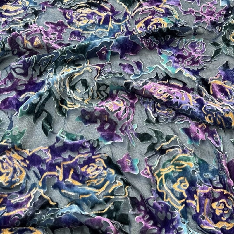 Printed Velvet Fabric - Etsy
