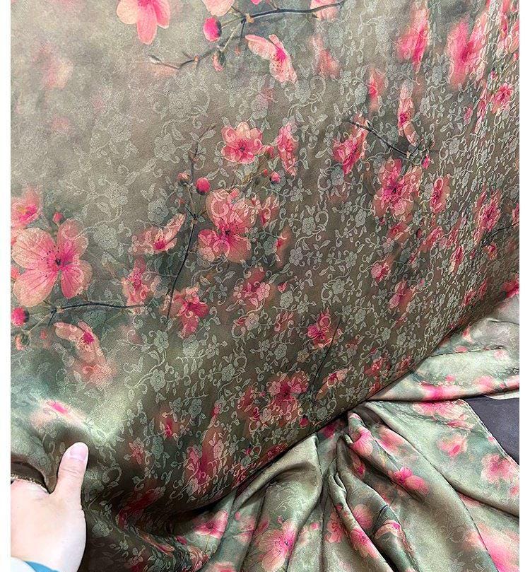 TAOFA - Handmade 25 Momme HUALUO Jacquard Mud Silk Fabric (openwork ...