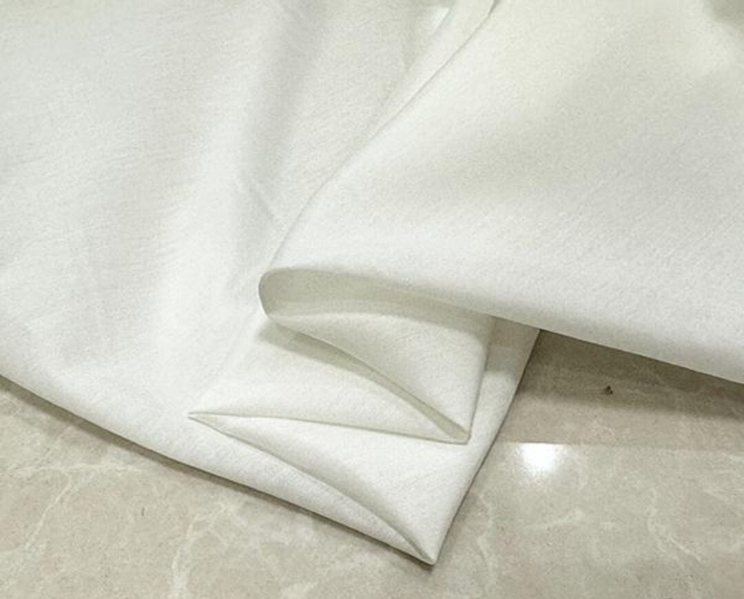 HFCBSE 12 Momme Silk Cotton Pure White Blended Fashion Fabric 138cm ...