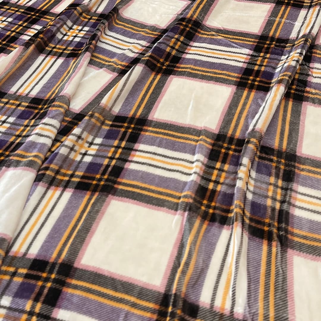 TIAOGE Checkered Print Silk Velvet Fabric 114cm Wide by the Yard - Etsy