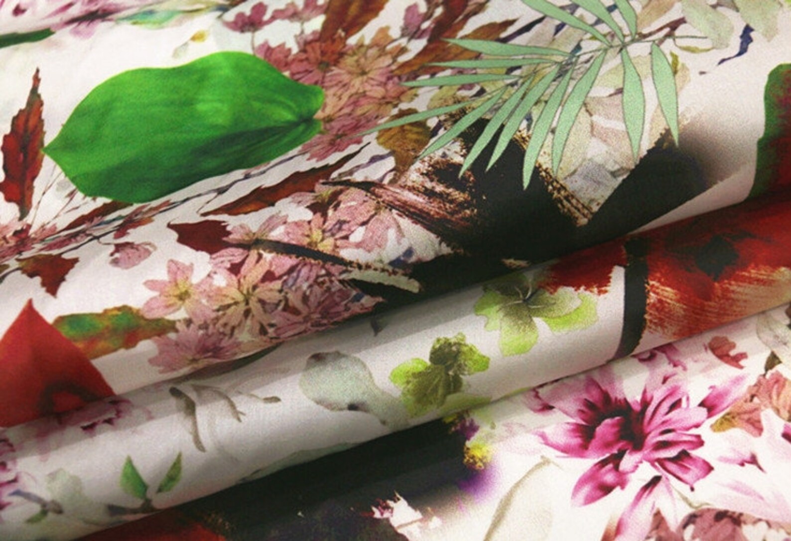 Silk Organza Satin With Floral Print Silk Fabric by the Yard - Etsy