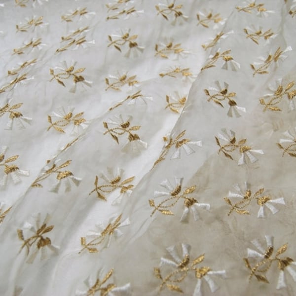 Embroidered Silk Fabric - Etsy