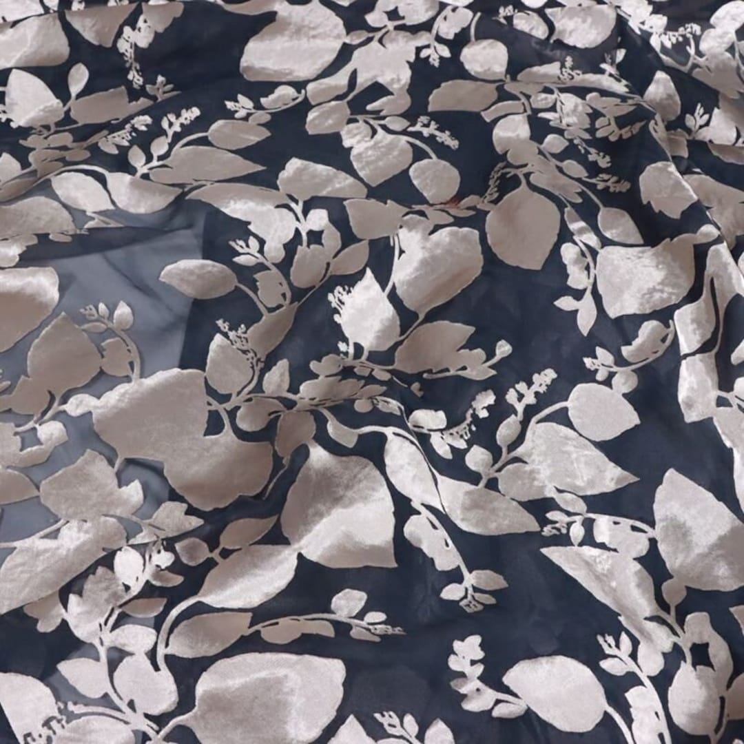 HUAYE - Sheer Burnout Silk Devore Satin Fabric - 114cm Wide by the Yard ...