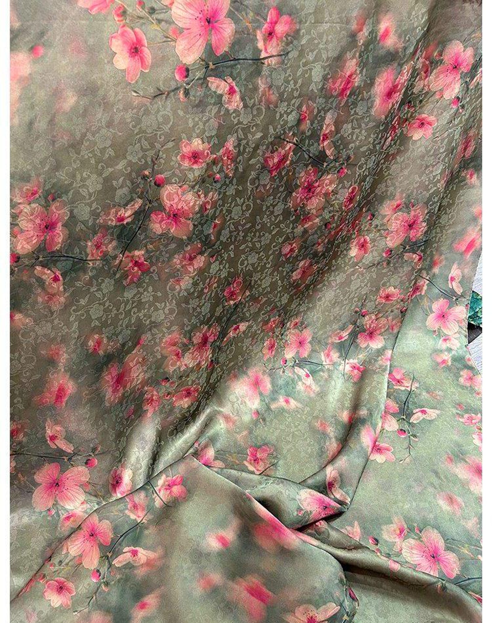 TAOFA - Handmade 25 Momme HUALUO Jacquard Mud Silk Fabric (openwork ...