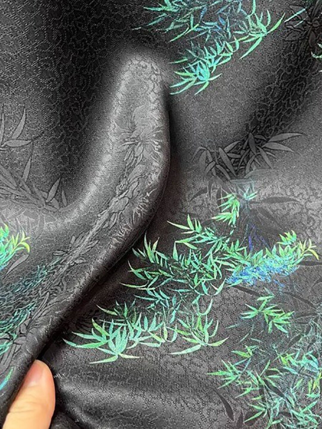 LANZU - Handmade 25 Momme HUALUO Jacquard Mud Silk Fabric (openwork ...