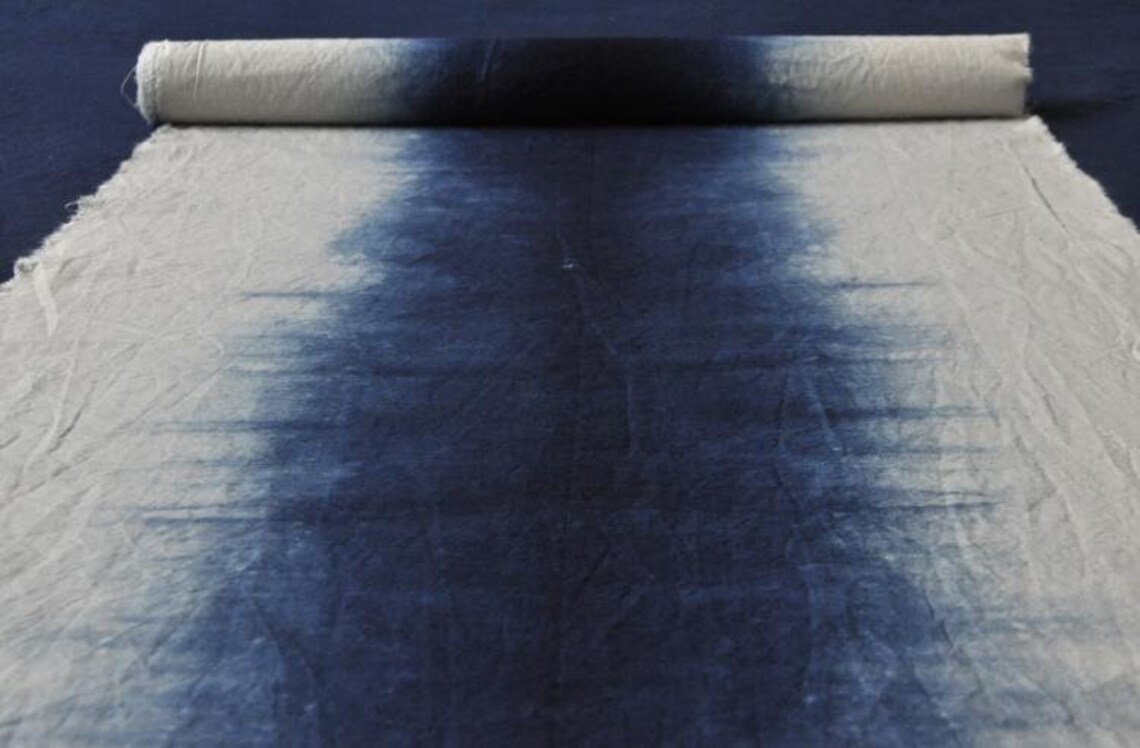 Indigo Fabric Hand Dyed Cotton Gradient Blue Color Fabric - Etsy