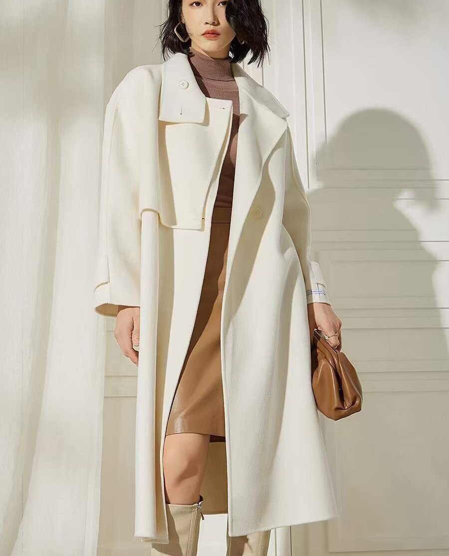 100% Cashmere - White Double-faced Cashmere Fabric - 150cm 100% Cashmere - White Double-faced Cashmere Fabric - 150cm