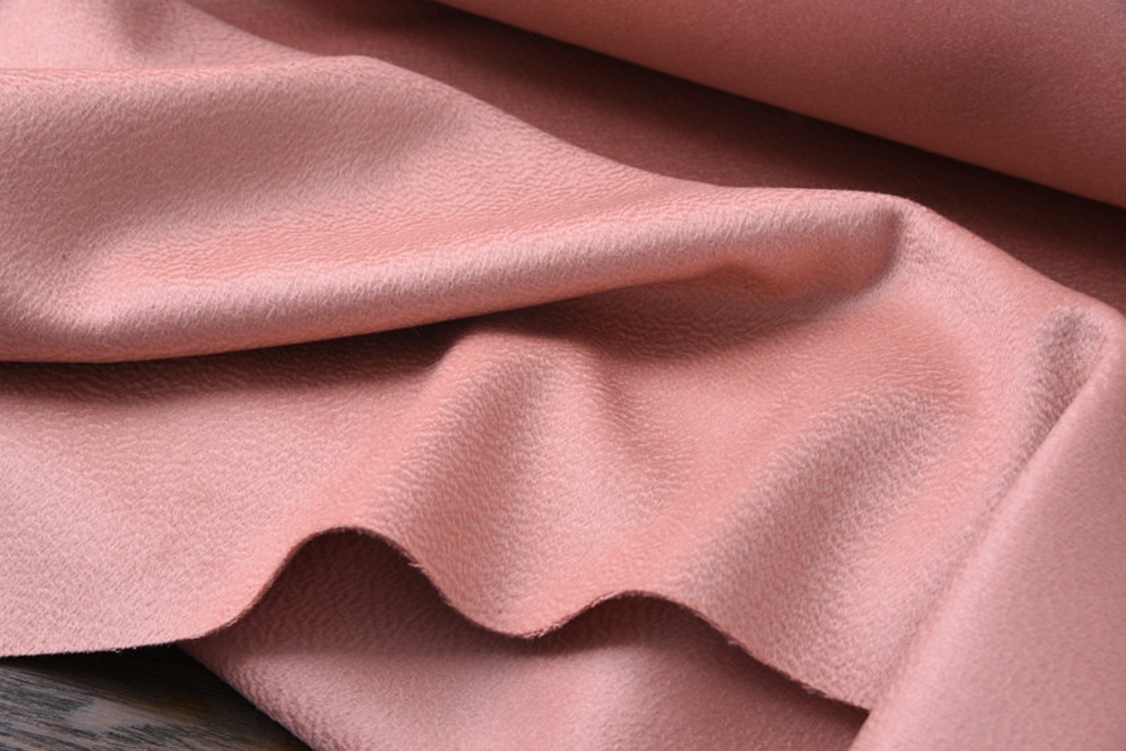 Pink Double Faced Cashmere Wool Blend Fabric 59 150cm Etsy