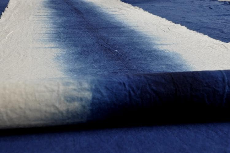 Indigo Fabric Hand Dyed Cotton Gradient Blue Color Fabric | Etsy