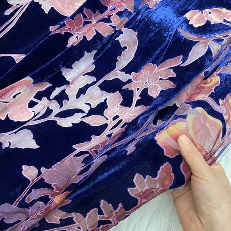 HUAZHI - Sheer Burnout Silk Velvet Fabric - 114cm Wide by the Yard - Etsy