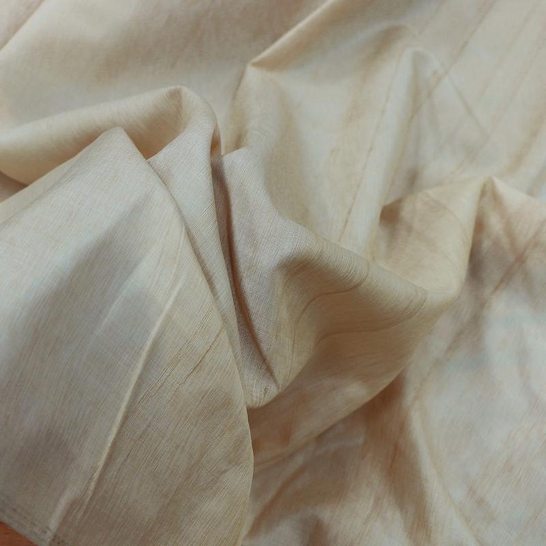LZTRYB - 19 Momme Handmade Natural Undyed Narrow-width Tussah Raw Silk ...