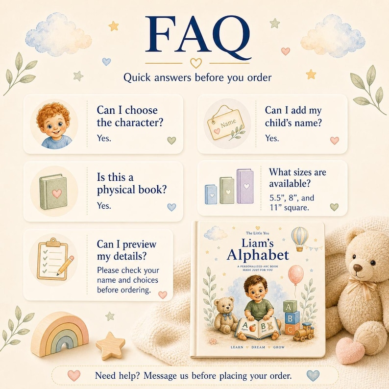 Custom Alphabet With Child Name, Personalized ABC Book for Toddlers ...