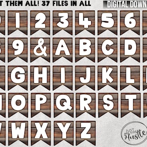 Alphabet and Number Set Pendant Banner Png Template Banner Template ...