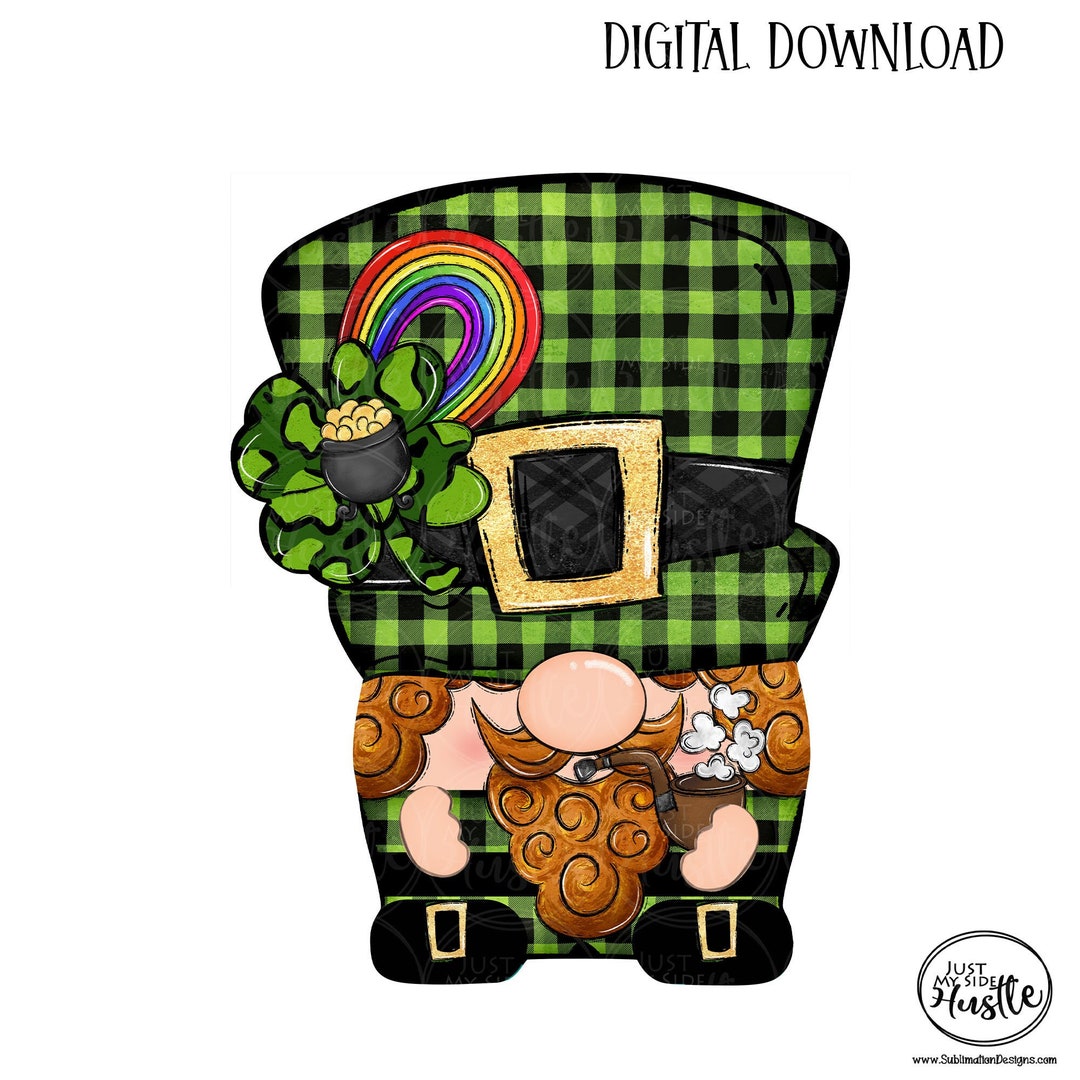 Pot of Gold Leprechaun Gnome Png Sublimation Designs Digital Download ...