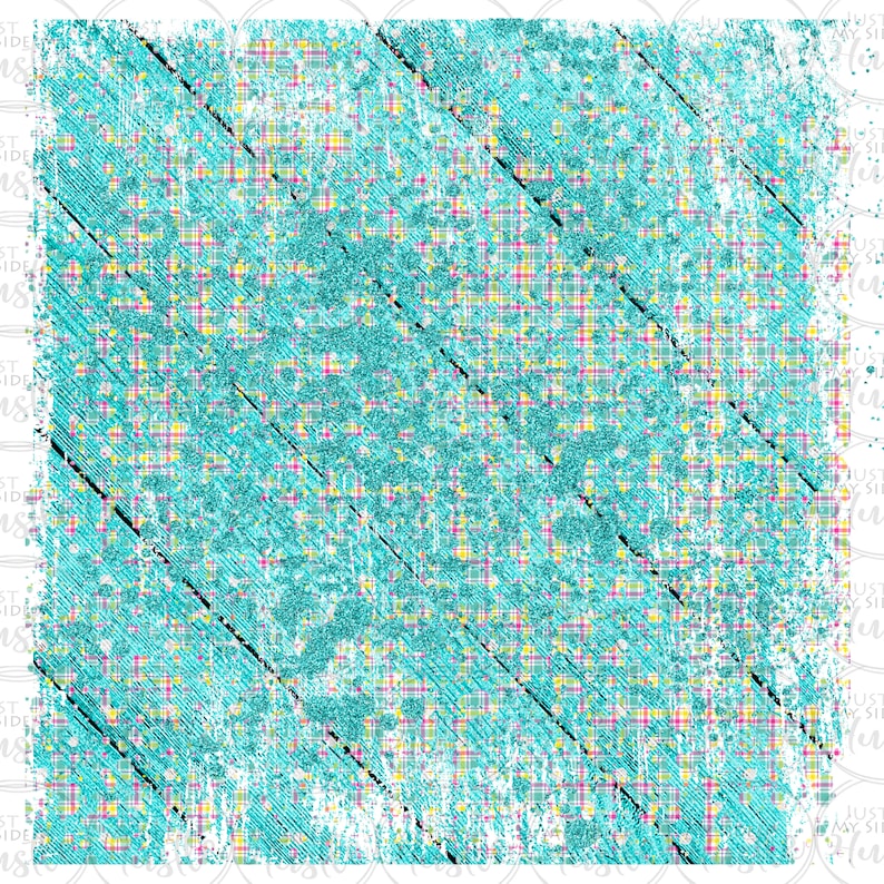 Distressed Aqua Sublimation Background teal Plaid Png | Etsy
