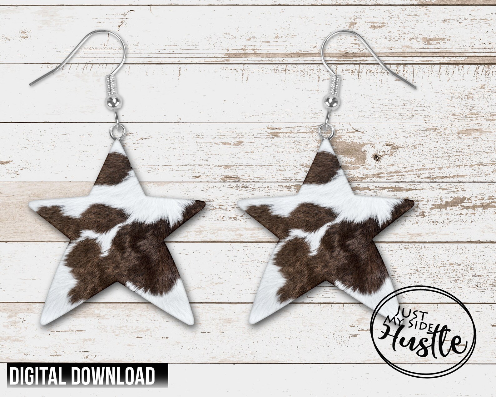 Cowhide Star Png Farmhouse Star Sublimation Designs Instant - Etsy