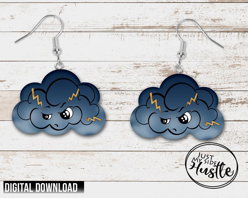 Angry Storm Cloud Sublimating Png Cute Mad Face Cloud - Etsy