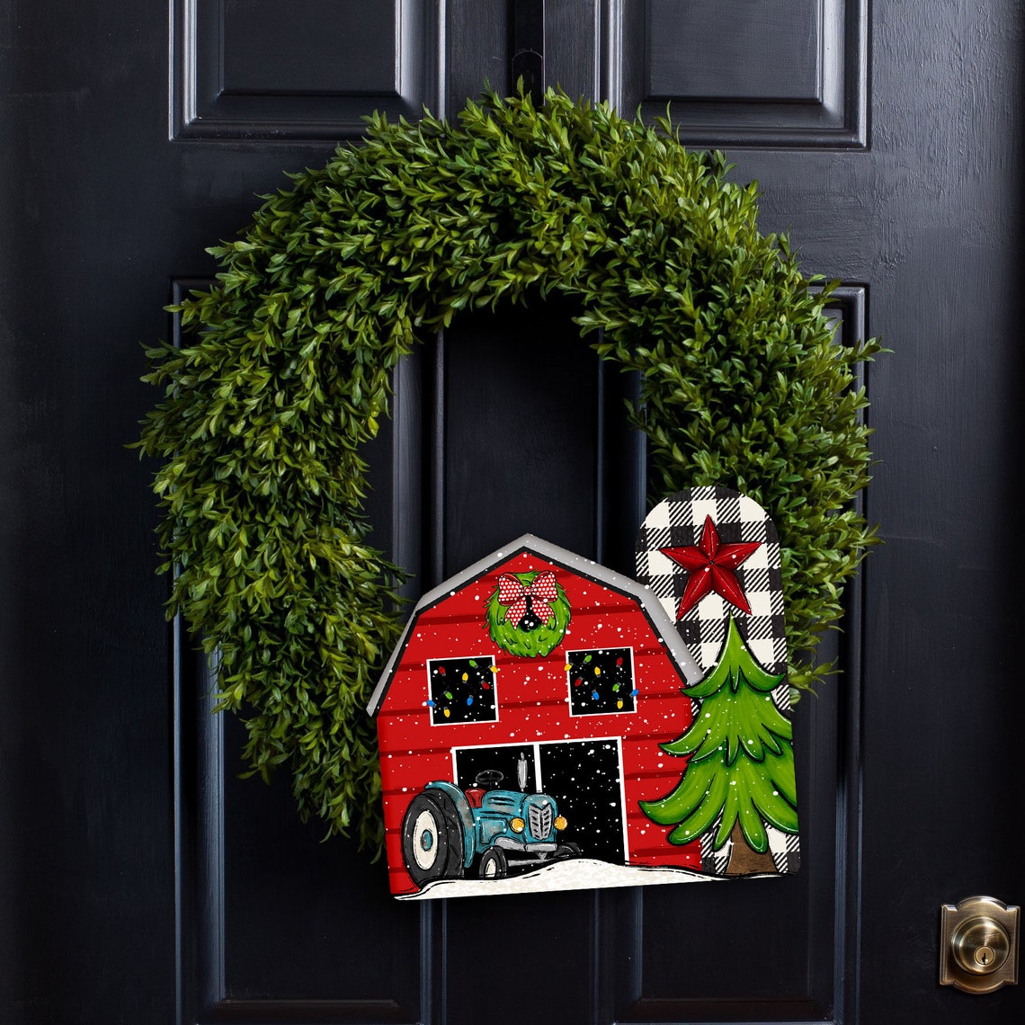 Christmas Barn With Silo Sublimation Designs Template- Holiday Barn ...