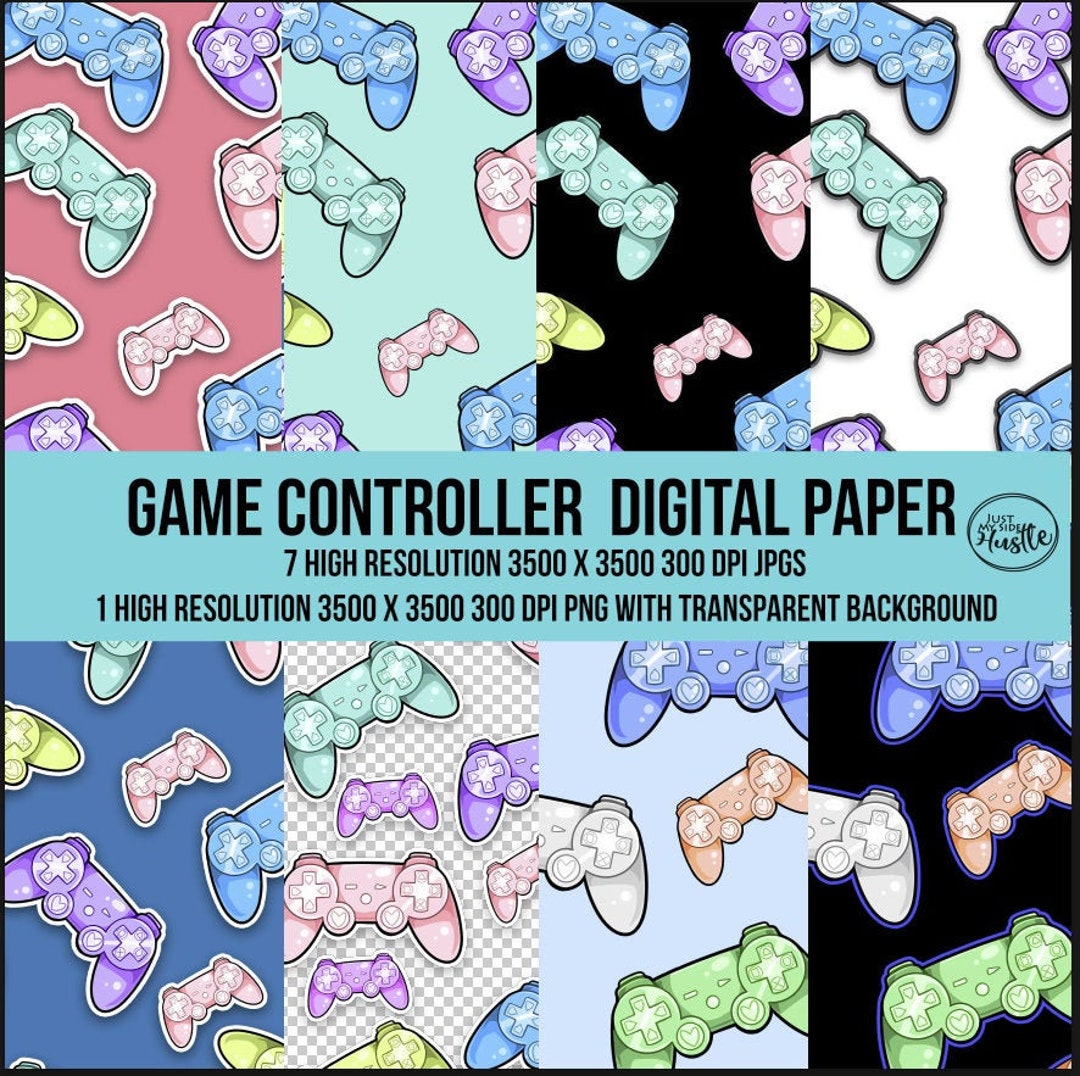 Game Control Digital Paper 8 Pack Sublimation Designs Background Bundle ...