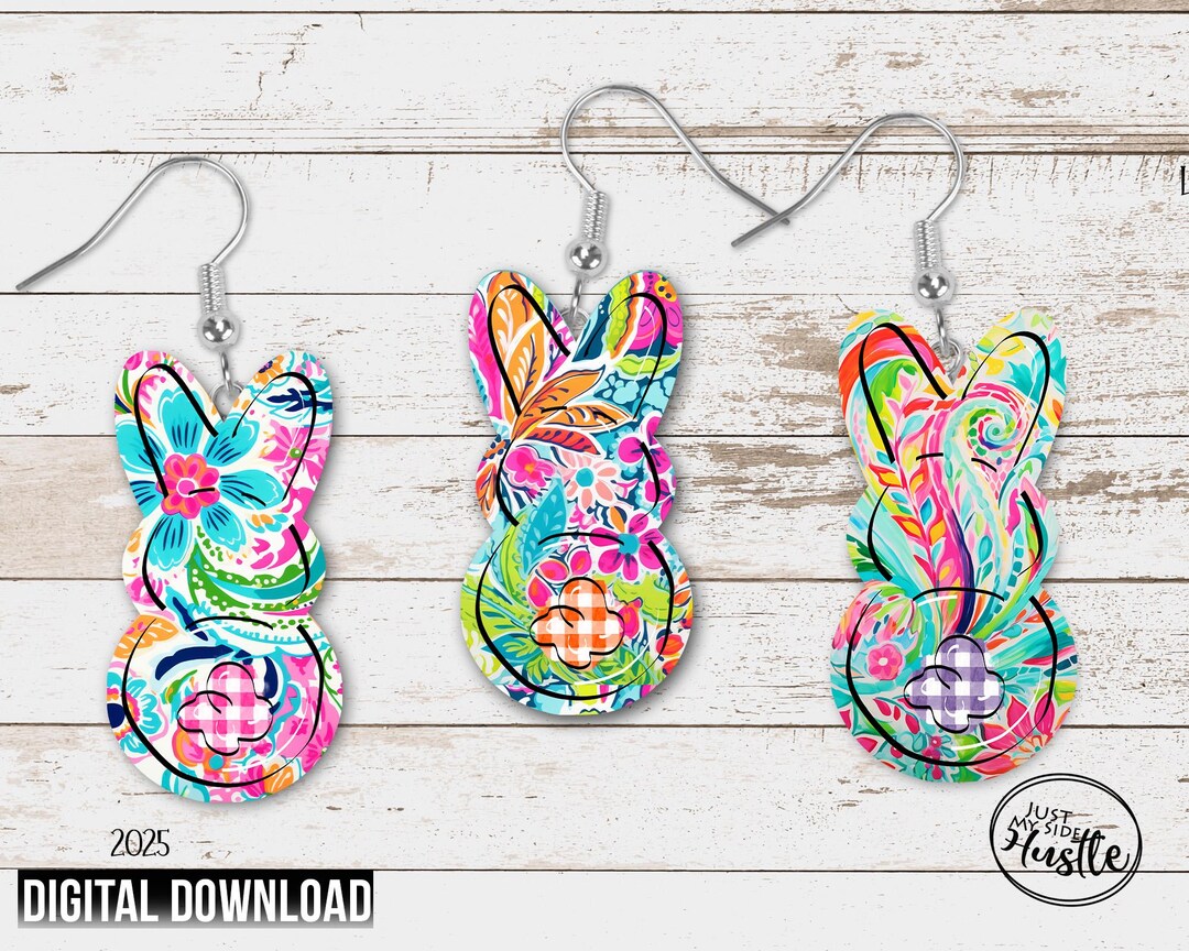 Cute Bunny Peep With Fluffy Tails Png Sublimation Designs Bundle Floral ...