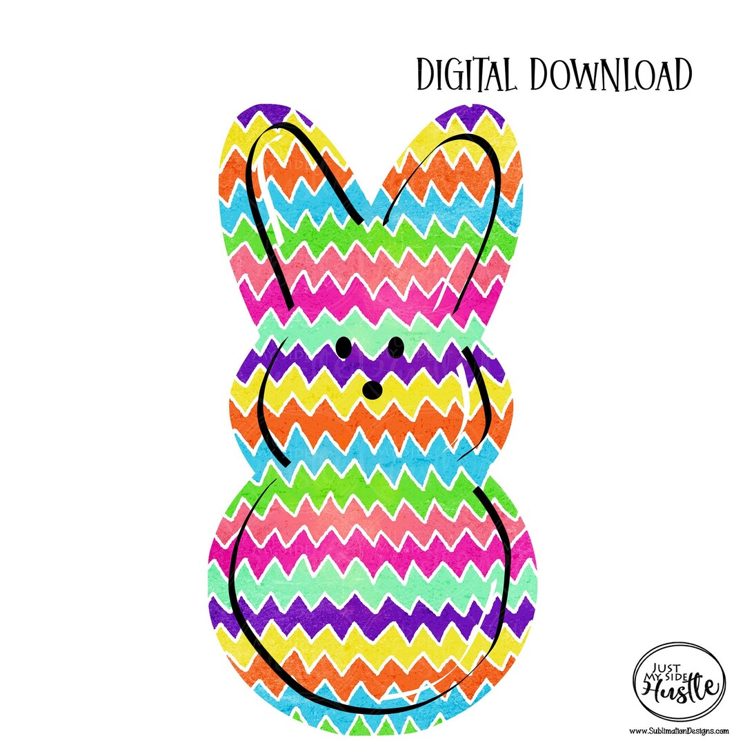 Easter Bunny Peep PNG for Sublimation Designs Colorful Bunny Clip Art ...