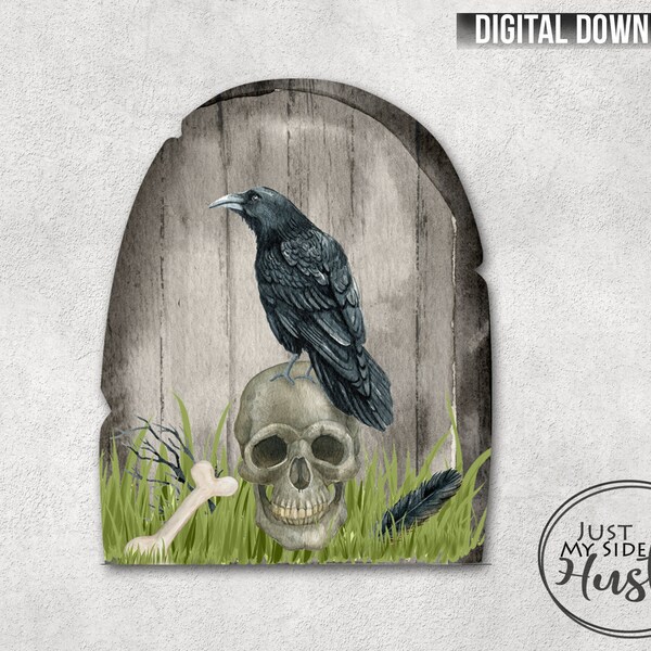 Raven on Gravestone - Etsy