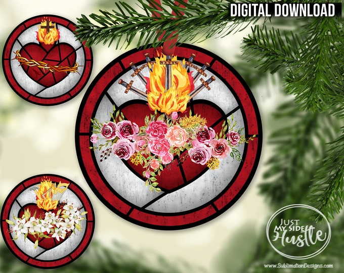 Sacred Heart Jesus Png - Immaculate Heart Mary Sublimation Designs ...