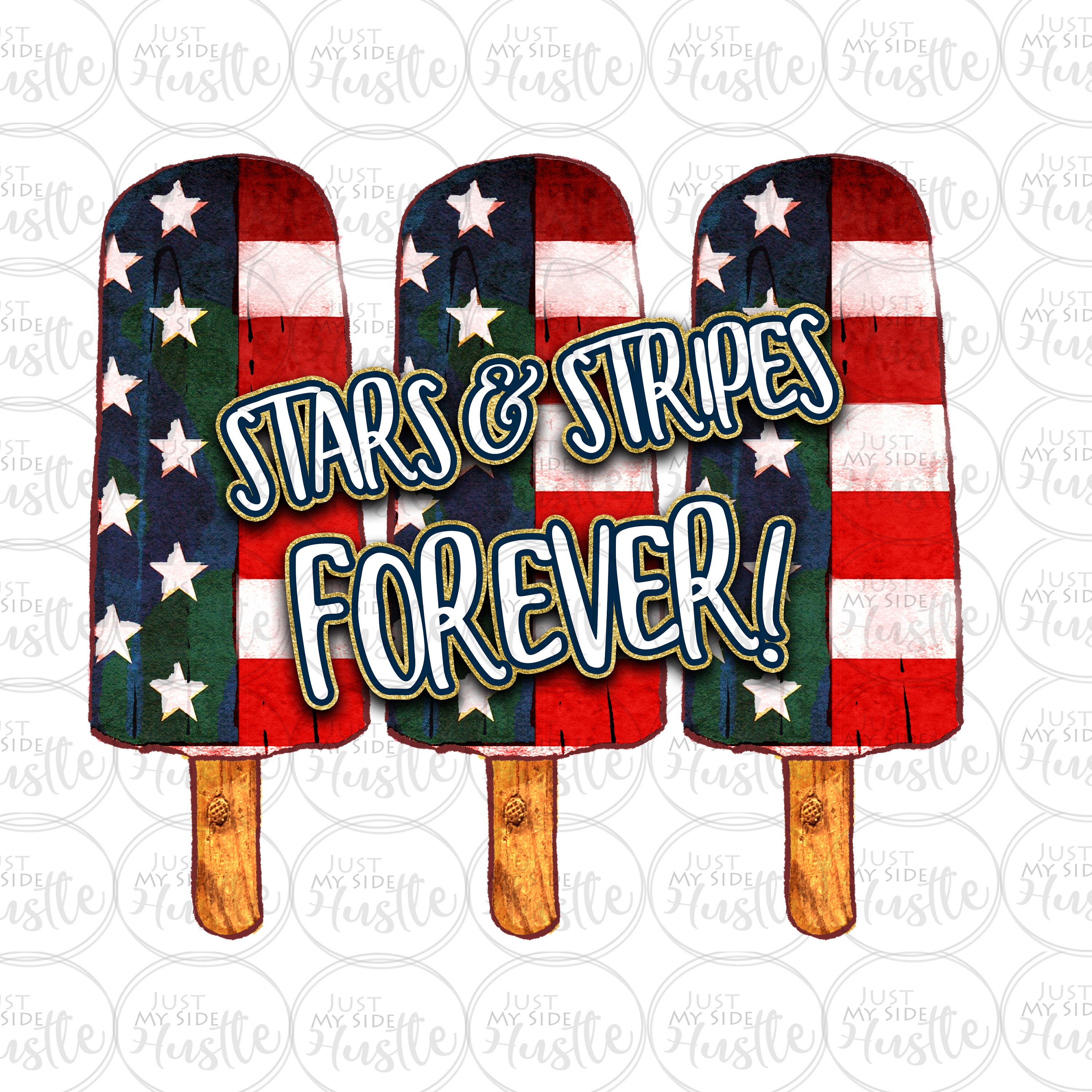 Patriotic Popsicle Png Red White & Blue Sublimation Designs | Etsy