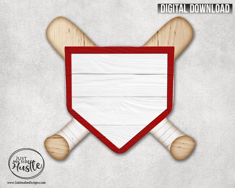 Rustic Softball Plate and Bats Png Baseball Season Template - Etsy