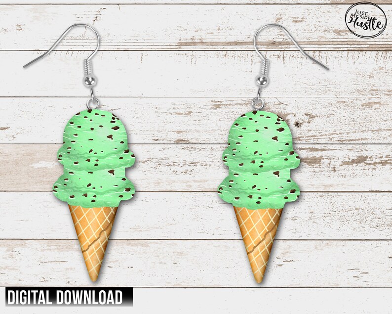 Ice Cream Cone Png 10 Design Bundle Vanilla Chocolate - Etsy