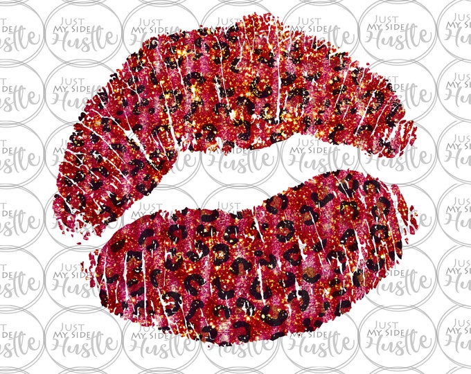 Valentine's Day Leopard Lips Png - Kiss Sublimation Graphic - Digital ...