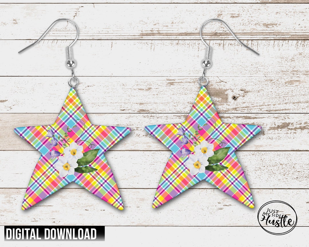 Plaid Star Png Farmhouse Star Sublimation Designs Instant Digital ...