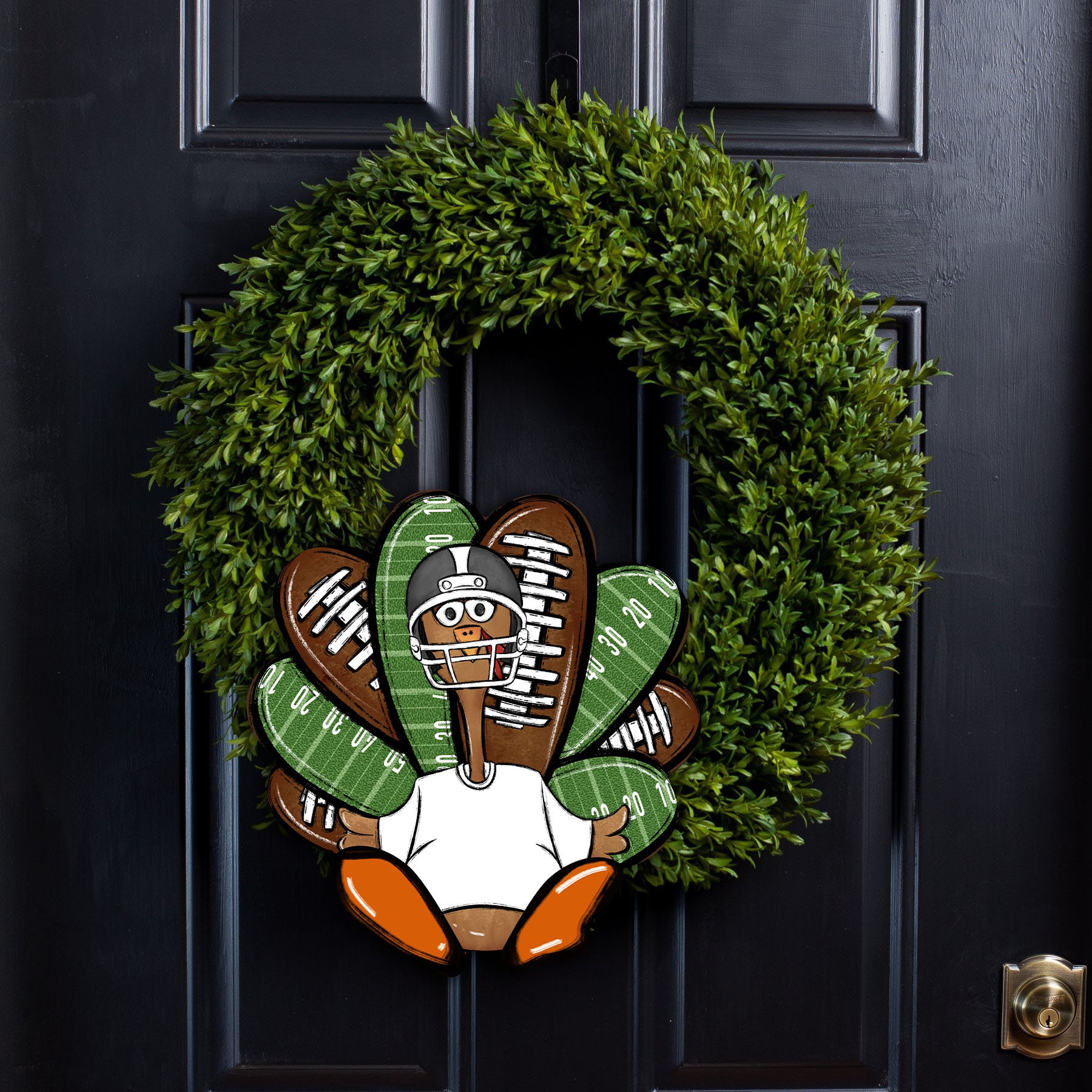 Hand Drawn Turkey Earring Template- Football Turkey Wreath Template ...